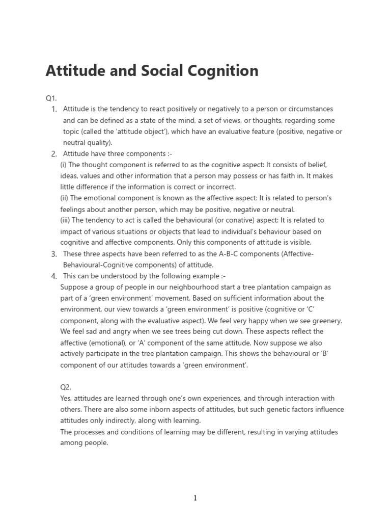 Attitude and Social Cognition | PDF | Prejudices | Attitude (Psychology)