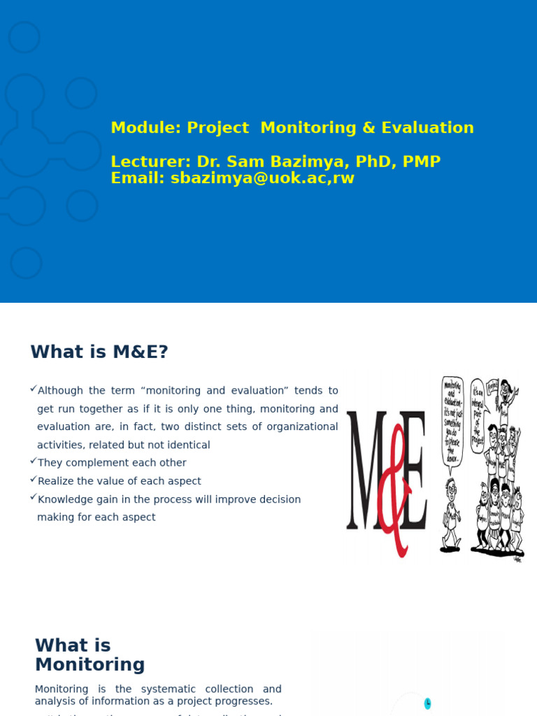 M E Training | PDF | Evaluation | Monitoring And Evaluation