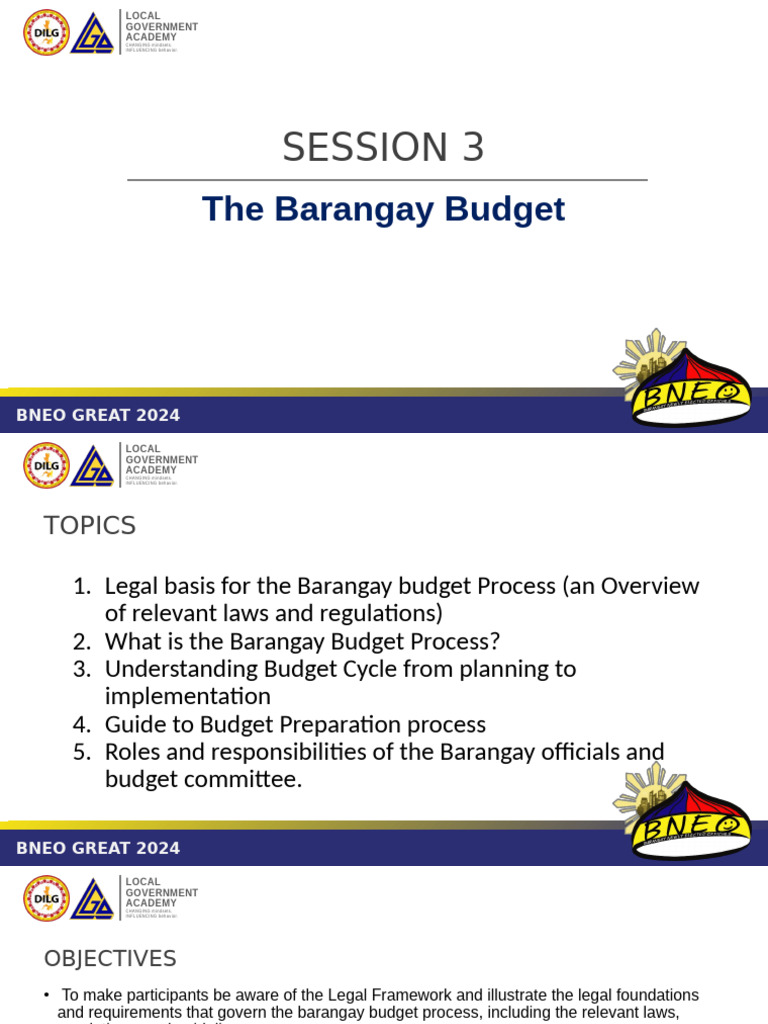 [NEW] Slide deck Session 3 - Barangay Budget Process- Sample | PDF ...