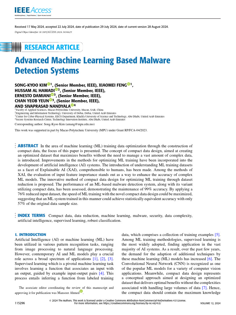 Advanced Machine Learning Based Malware Detection Systems | PDF | Machine Learning | Artificial ...