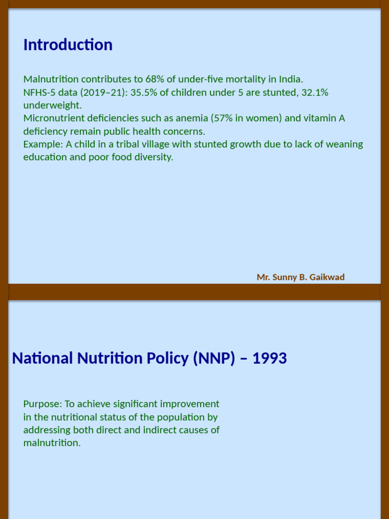 National Nutritional Policy Programs Sunny | PDF