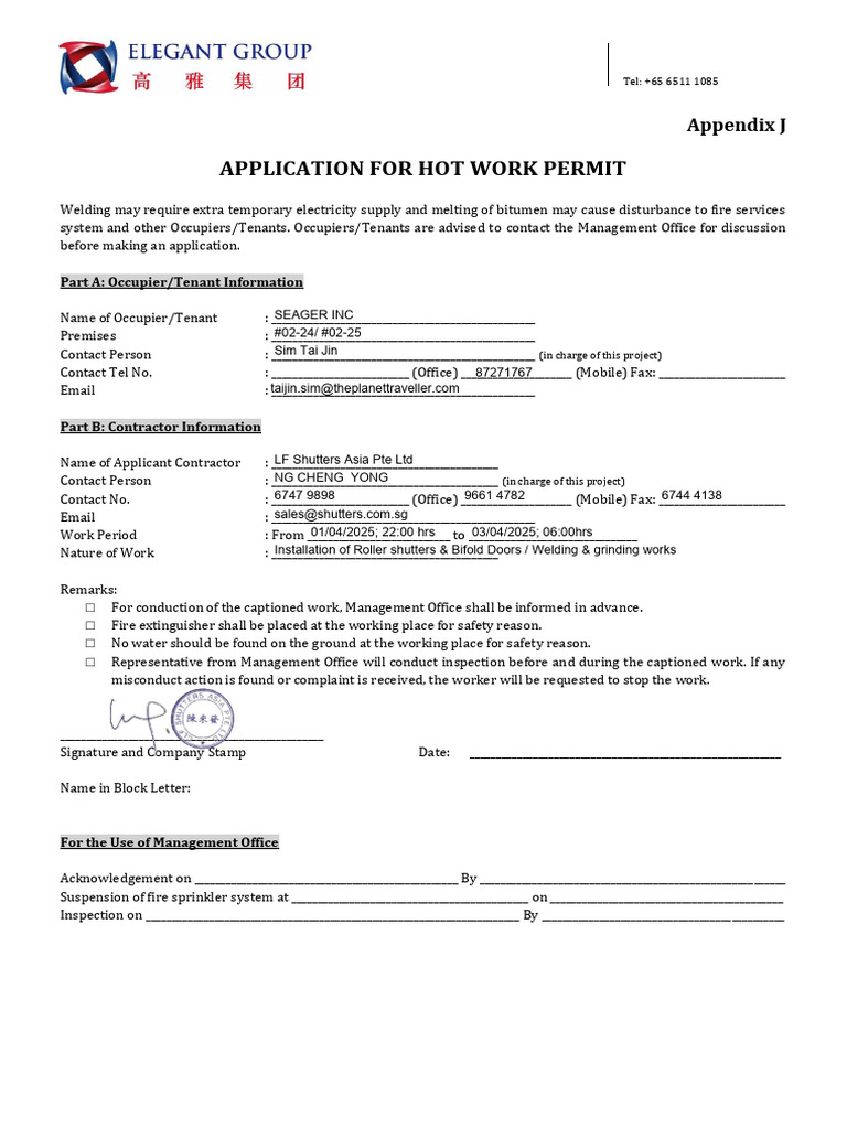 #02-24.25 Hot Work Permit | PDF | Fires
