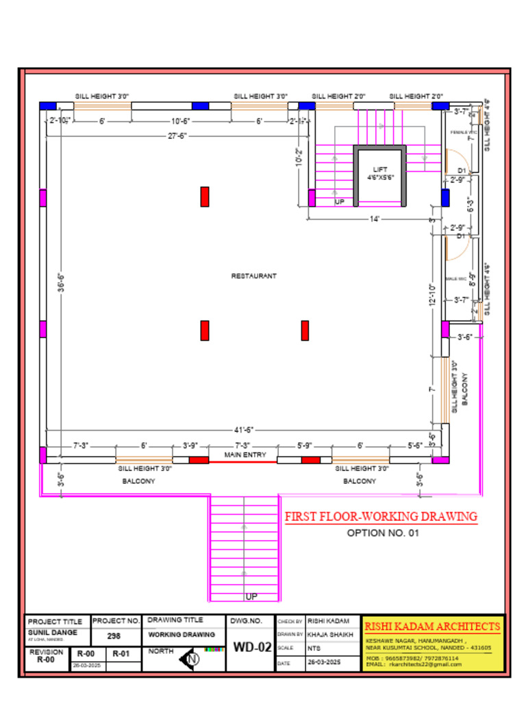 r0 Sunil Dange Restaurant First Floor Working Drawing 01 | PDF