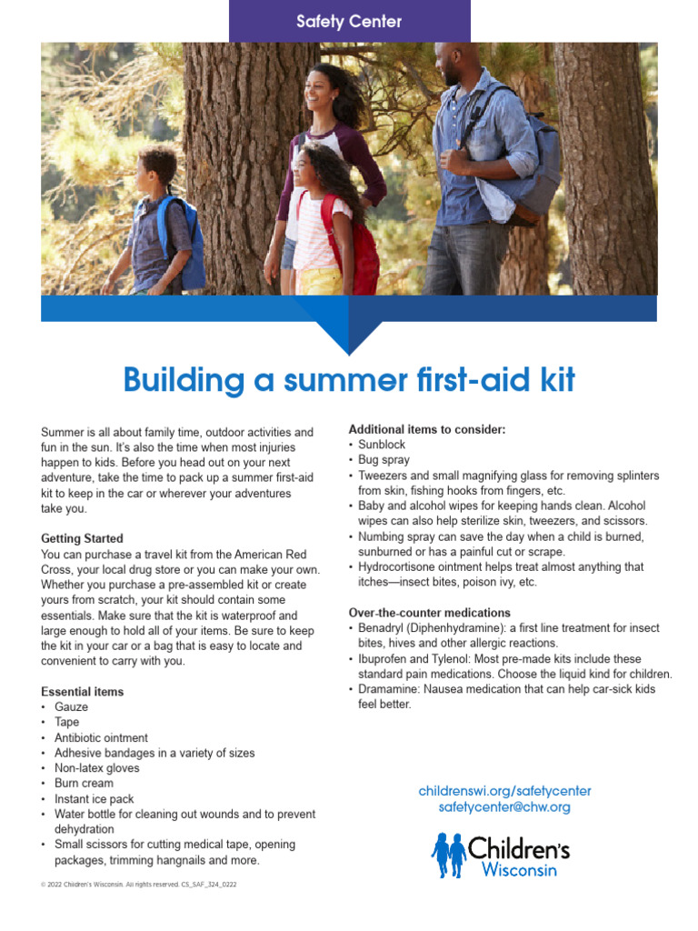 Summer First Aid Kit | PDF | First Aid | Medicine
