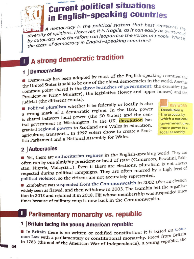 2 - Current Political Situations in English-Speaking Countries | PDF