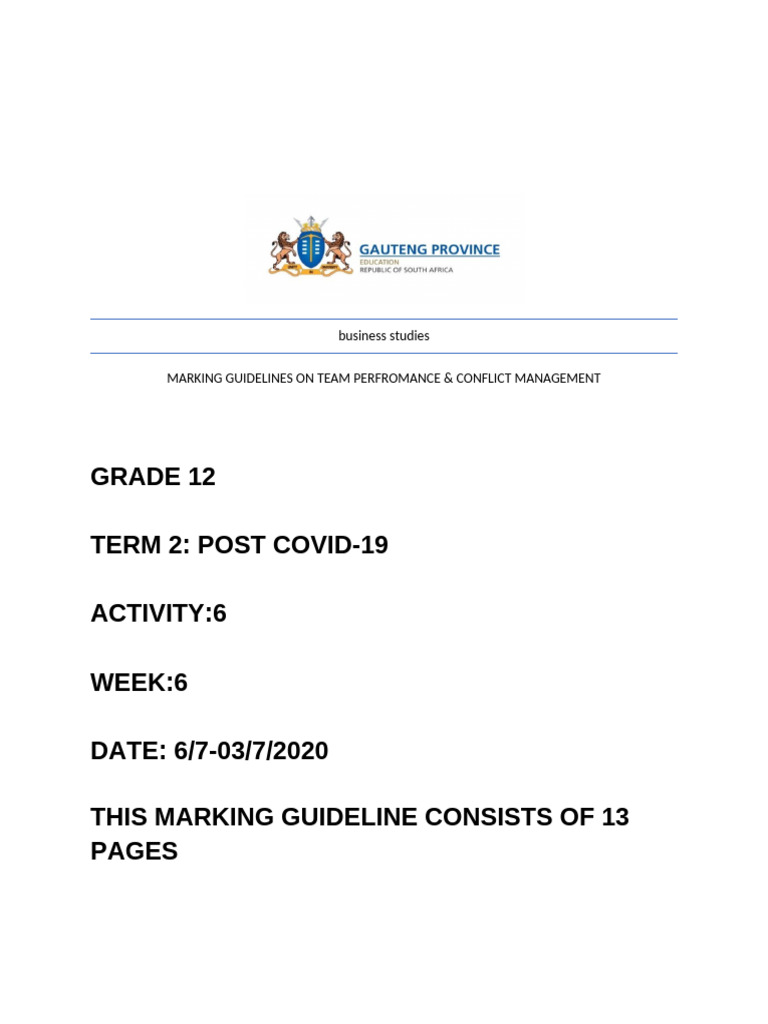 Team Performance & Conflict Management Guide | PDF | Goal | Conflict ...