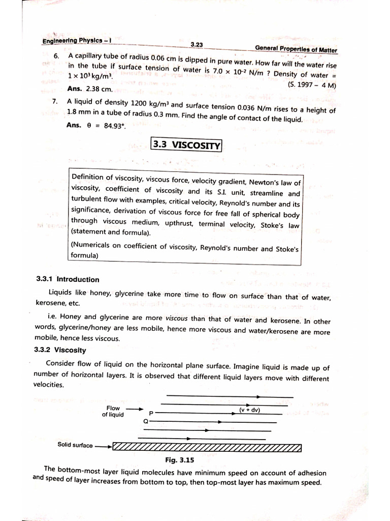 Viscosity. Physics Unit 2 | PDF