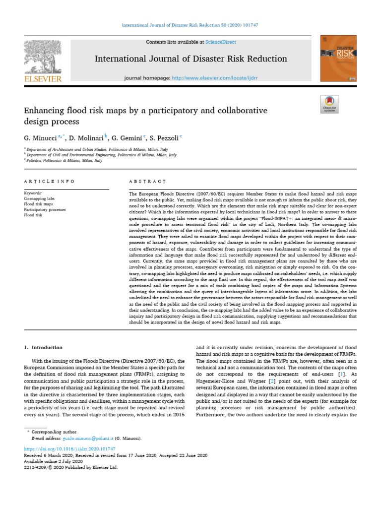 Enhancing Flood Risk Maps by A Participatory 2020 International Journal ...