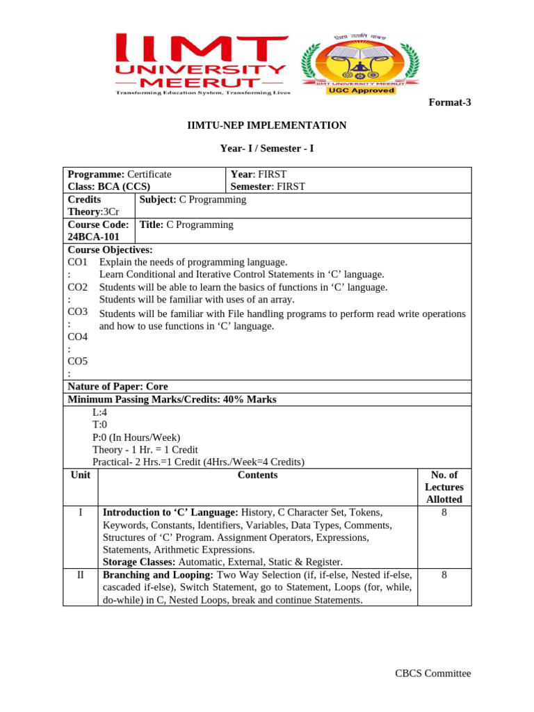 1. Format 3_C Programming | PDF | Control Flow | Computer Engineering