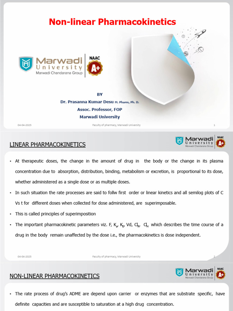EContent 11 2025 05 01 15 33 28 Unit5NonLinearPharmacokineticspdf 2025 04 04 10 10 04 | PDF ...