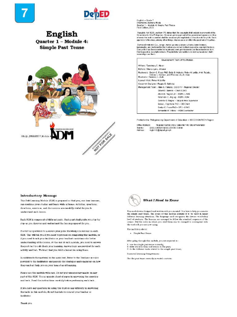 Eng 7 q1 Module 4 | PDF