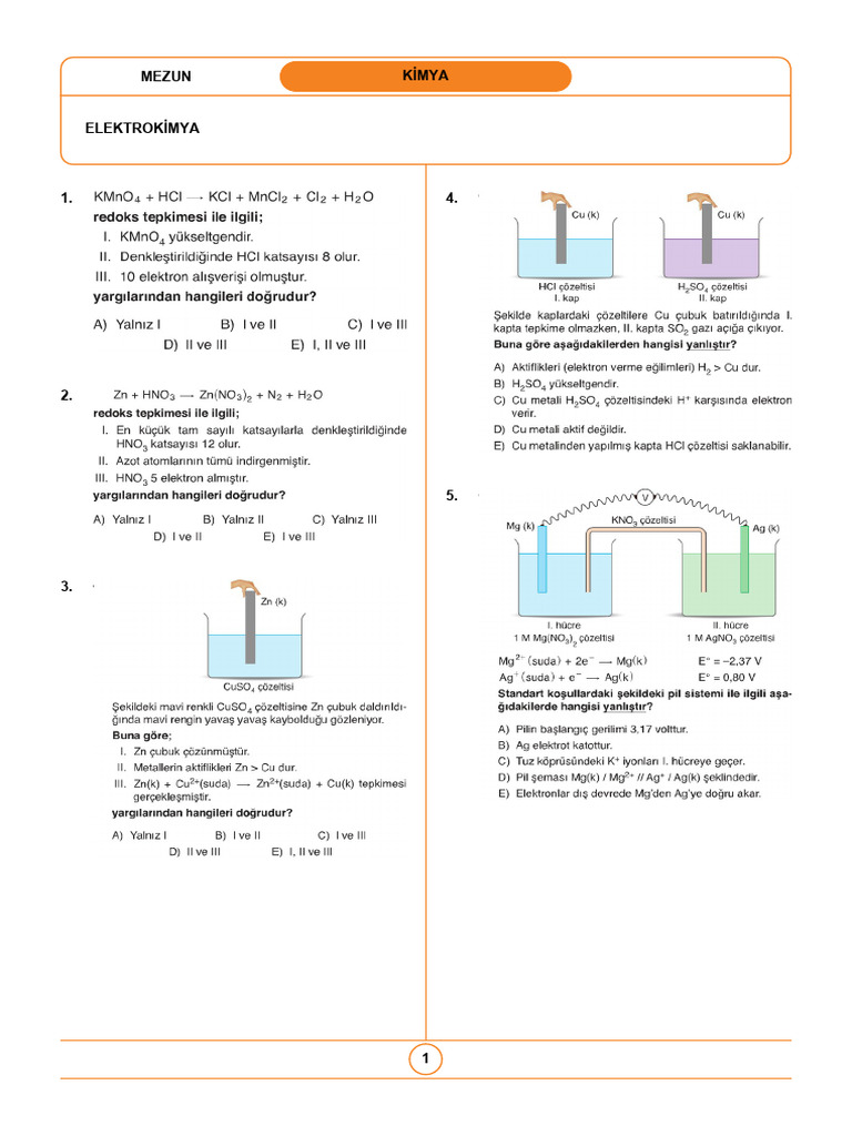 Elektroki̇mya Taramasi | PDF