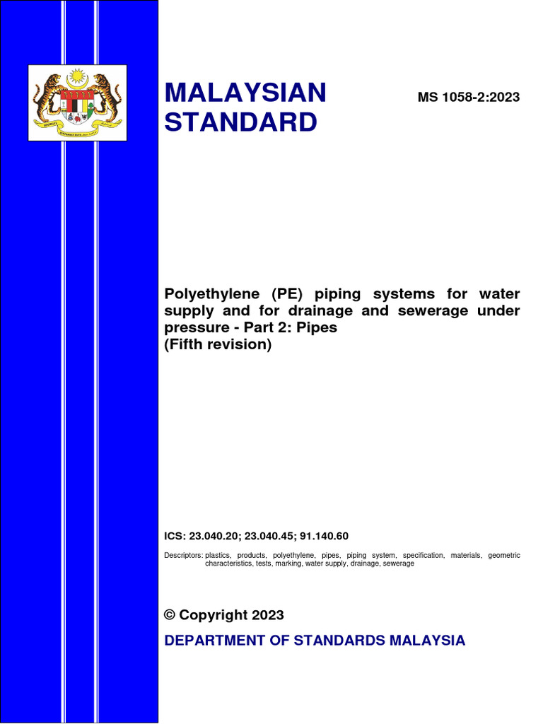 MS 1058-2-2023 - NSC 10-TC 2-WG 1 | PDF | Pipe (Fluid Conveyance ...