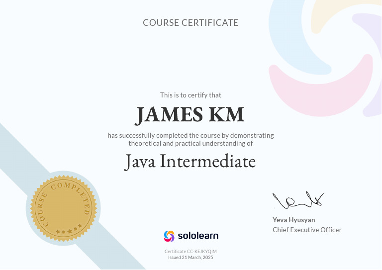 James KM: Java Intermediate | PDF
