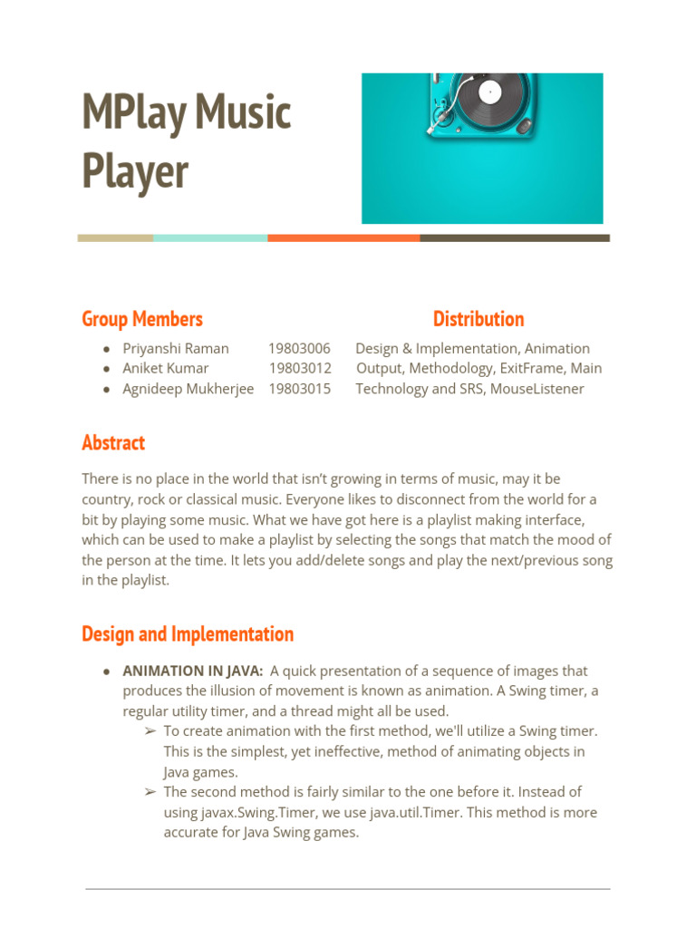 music player java project | PDF | Integrated Development Environment | Java (Programming Language)