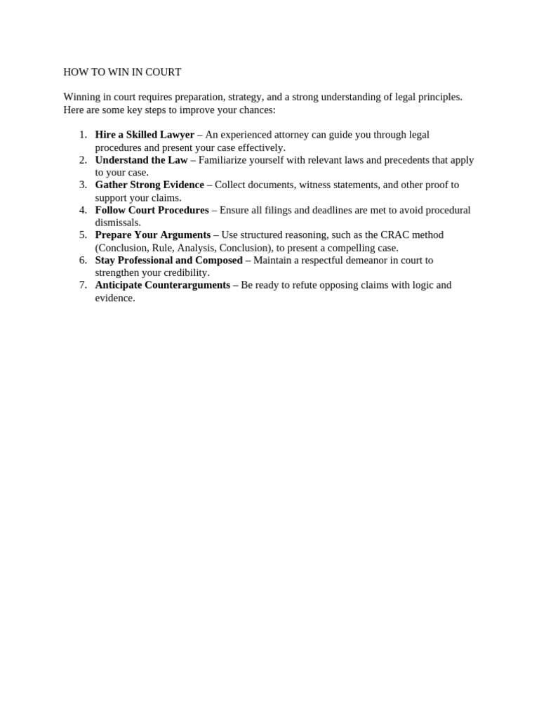 How To Win in Court | PDF