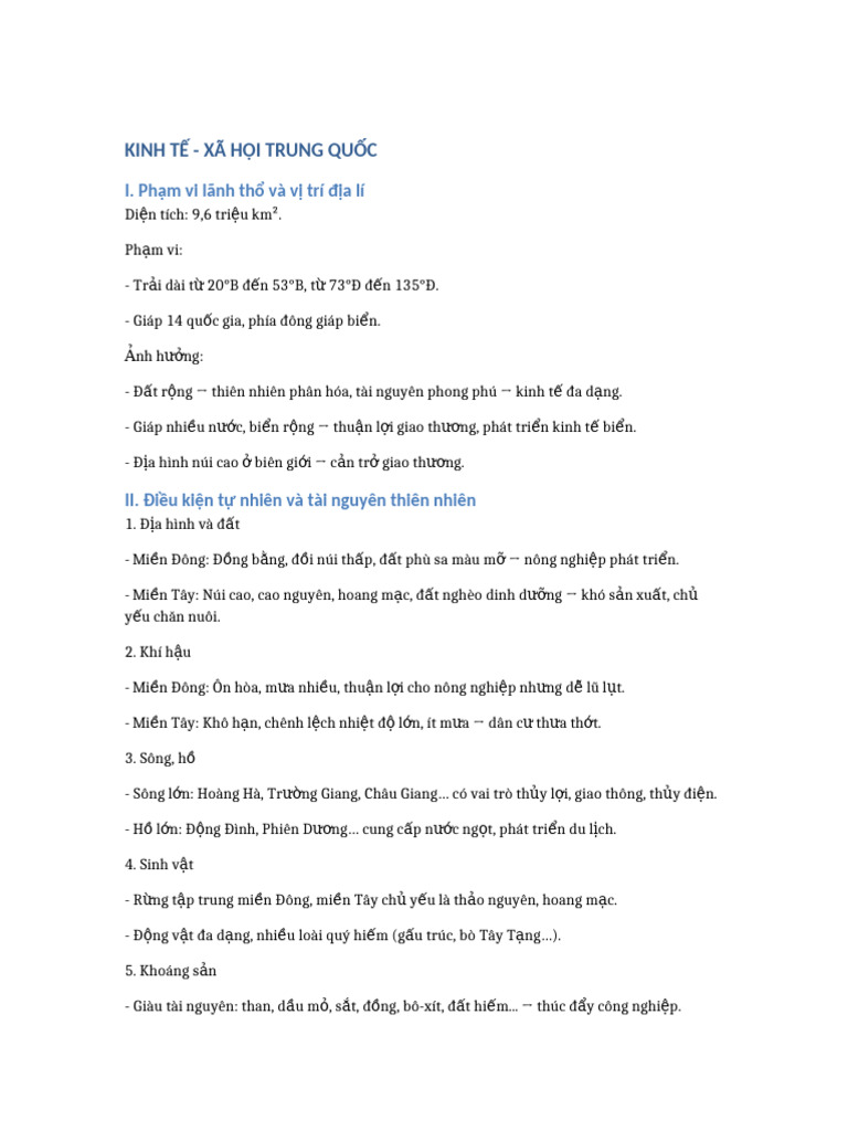 Kinh Te Xa Hoi Trung Quoc | PDF