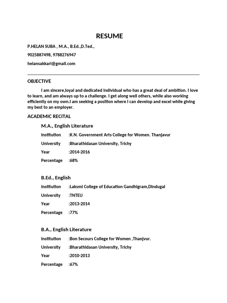 RESUME1 | PDF