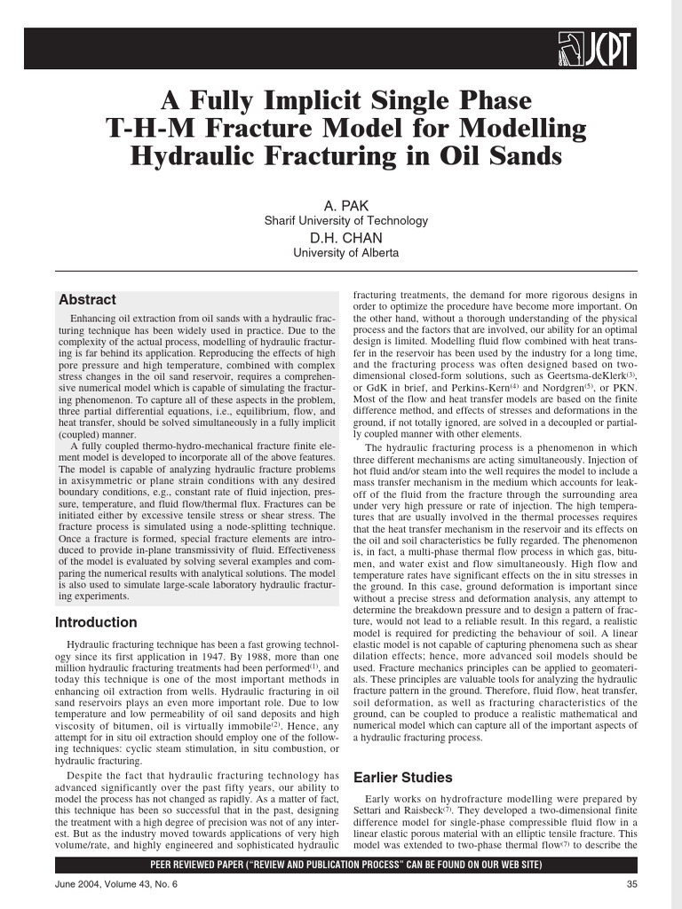 A Fully Implicit Single Phase T-H-M Fracture Model For Modelling Hydraulic Fracturing in Oil ...