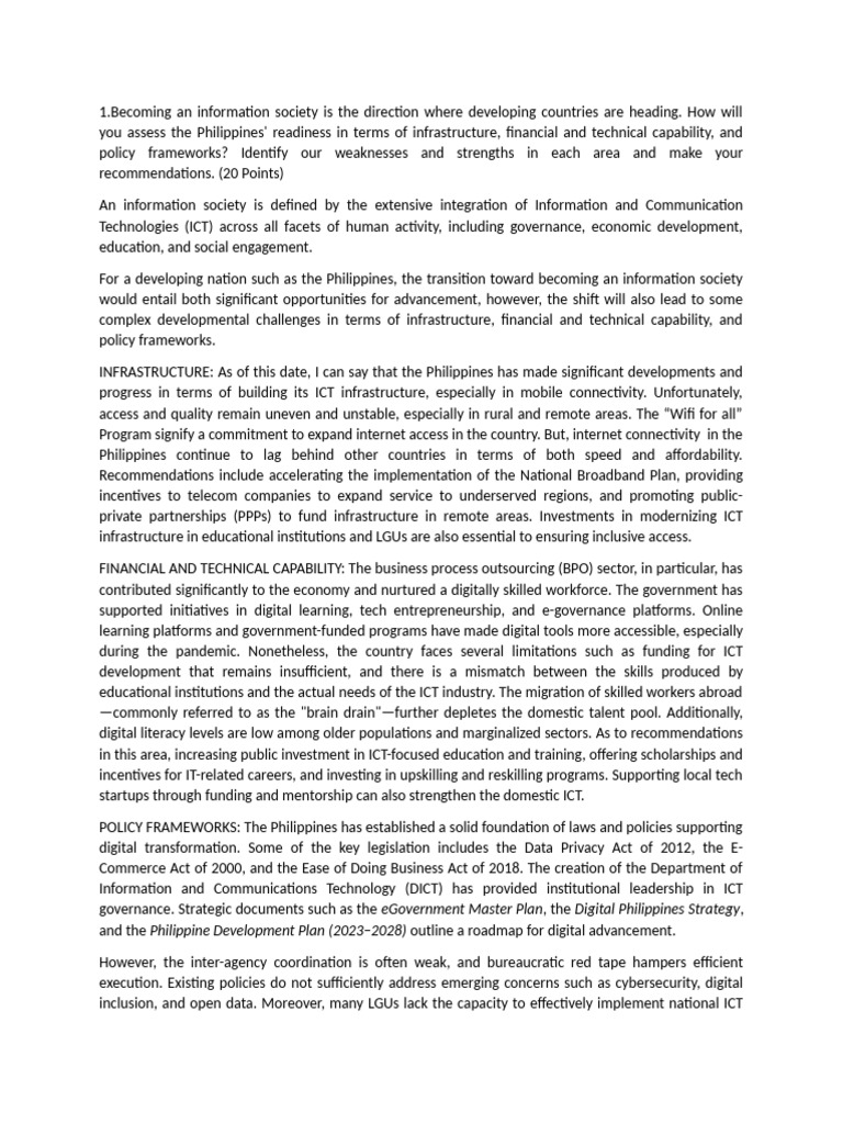 FINAL EXAM_YAUN_E-Governance | PDF | Information And Communications ...
