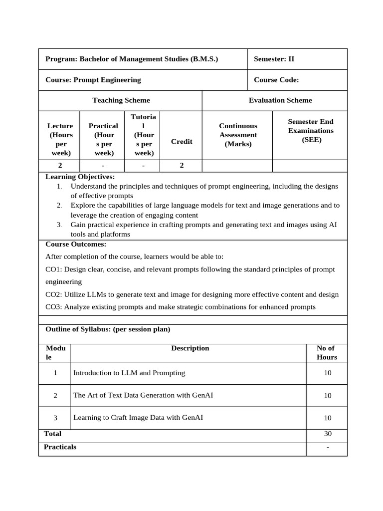 Prompt Engineering Course Overview | PDF | Artificial Intelligence ...