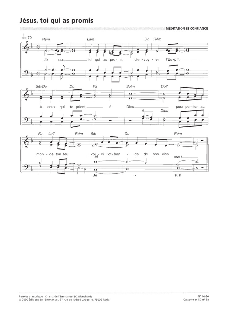 Jesus, Toi Qui As Promis | PDF