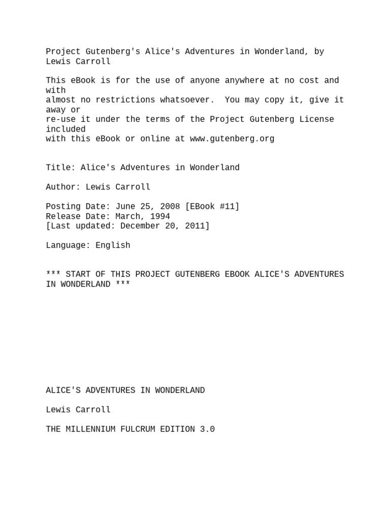 alice_wc.generate(alice_novel) | PDF | Alice (Alice's Adventures In ...