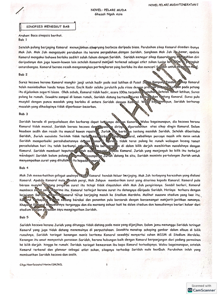 Latihan Novel Pelari Munda | PDF