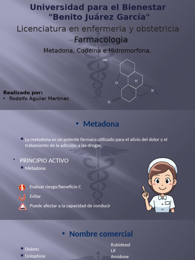 Metadona, Codeína y Hidromorfona: Uso y Precauciones | PDF | Analgésico ...