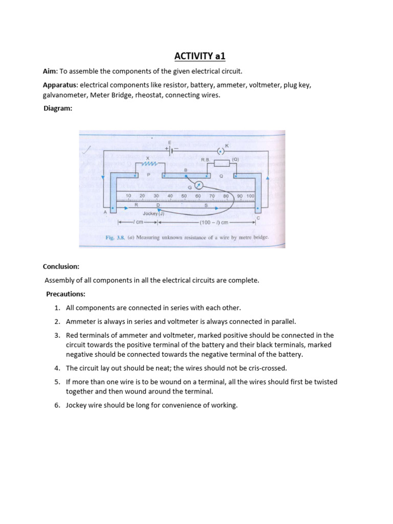 Phy - Activity - Section A - Xii 2025-26 | PDF | Series And Parallel Circuits | Switch