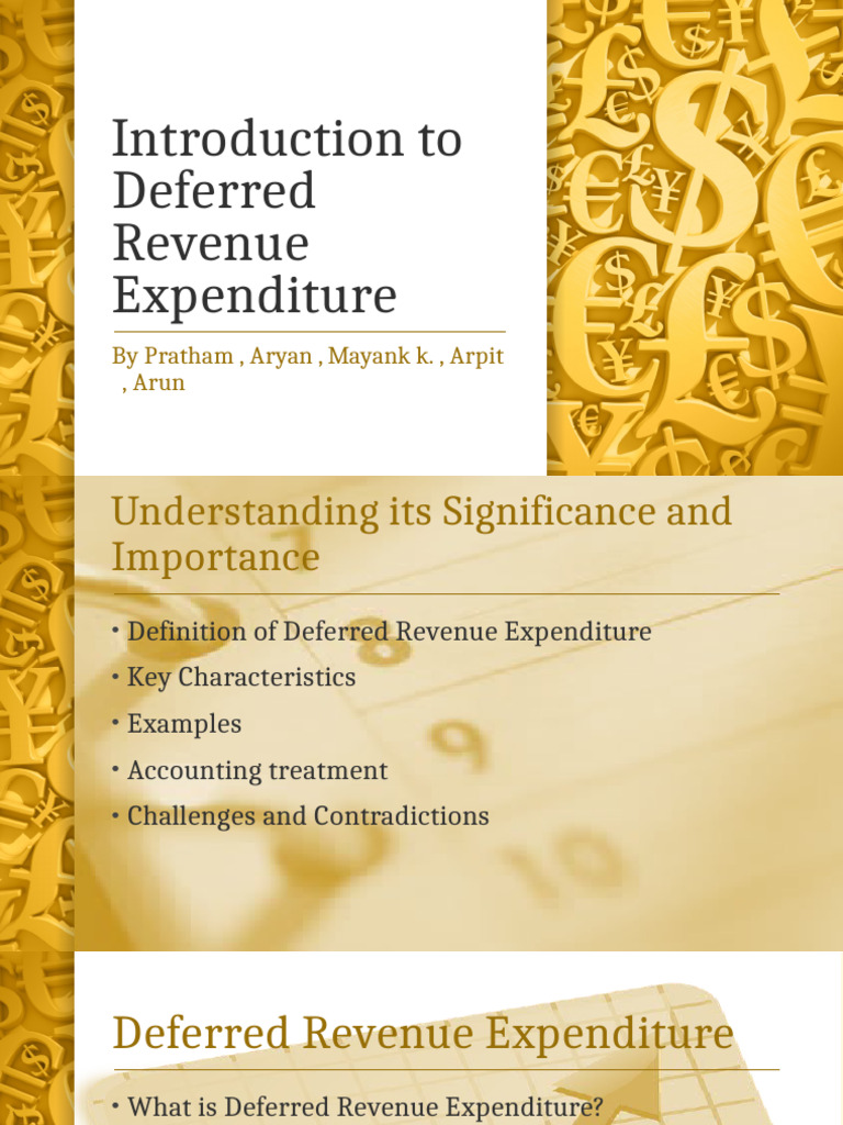 Understanding Deferred Revenue Expenditure | PDF | Expense | Deferral