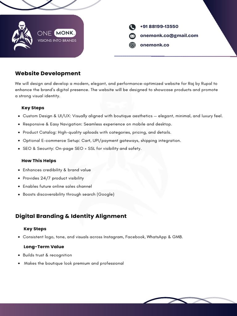 One Monk Raj by Rupal Document | PDF | Brand | Search Engine Optimization