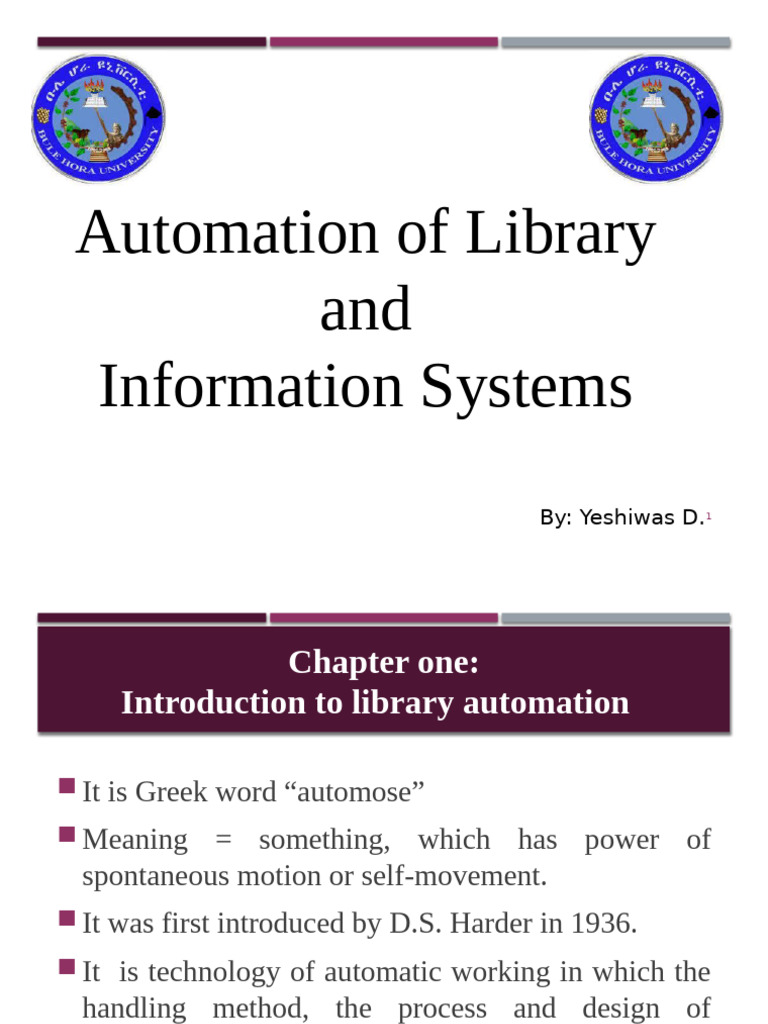 Chapter One..Library Automation | PDF | Libraries | Automation
