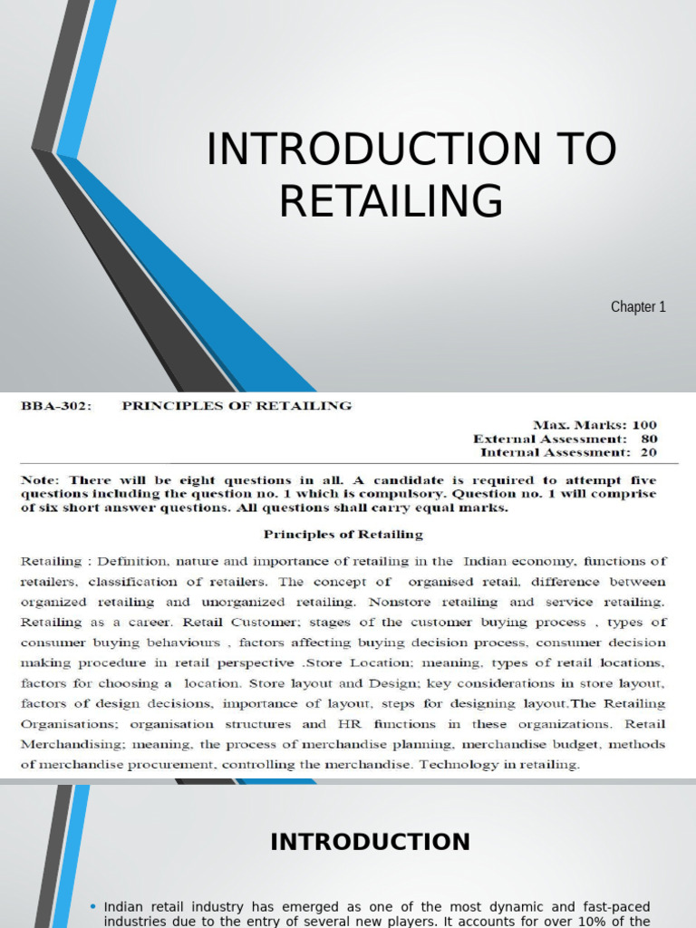 Introduction To Retailing | PDF | Cost Of Living | Retail