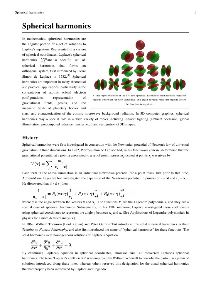 Spherical Harmonics | PDF | Differential Geometry | Teaching Mathematics
