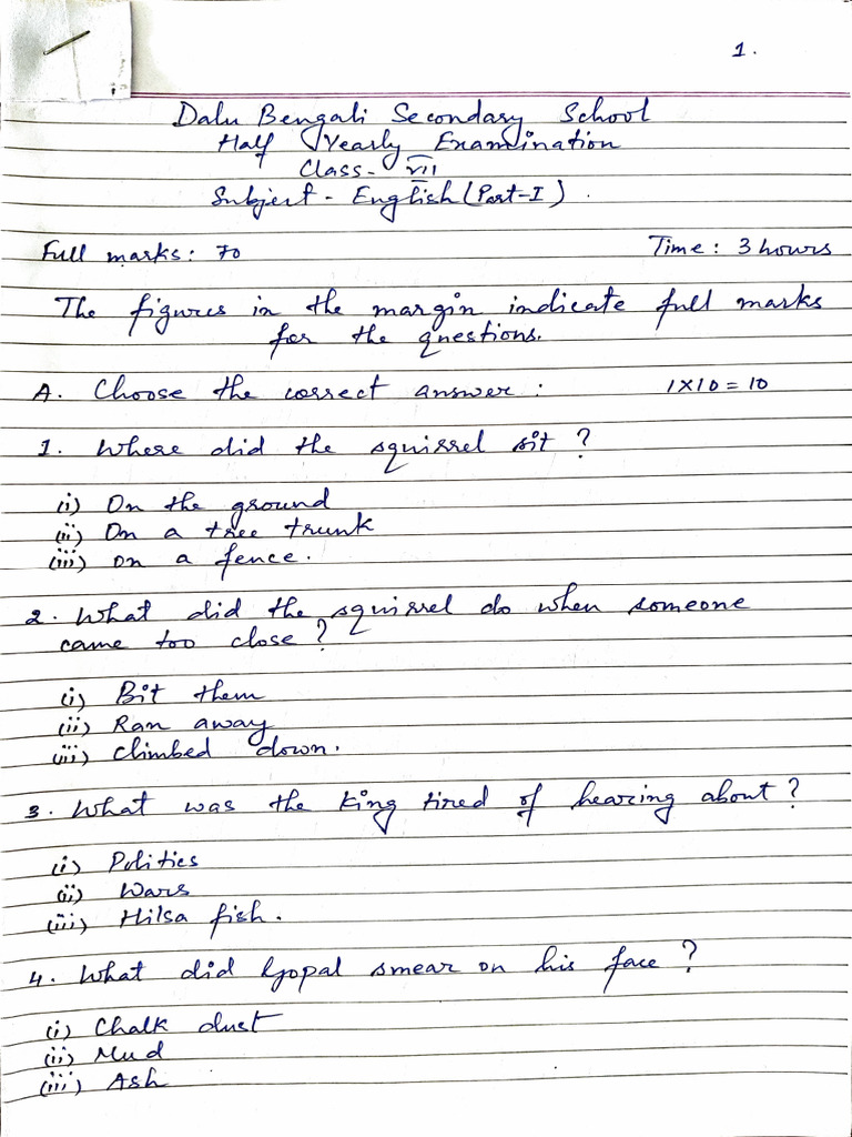 Class VII English | PDF