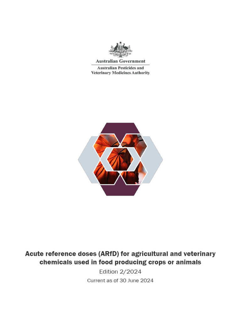 Acute Reference Doses For Agricultural and Veterinary Chemicals (ARfD ...