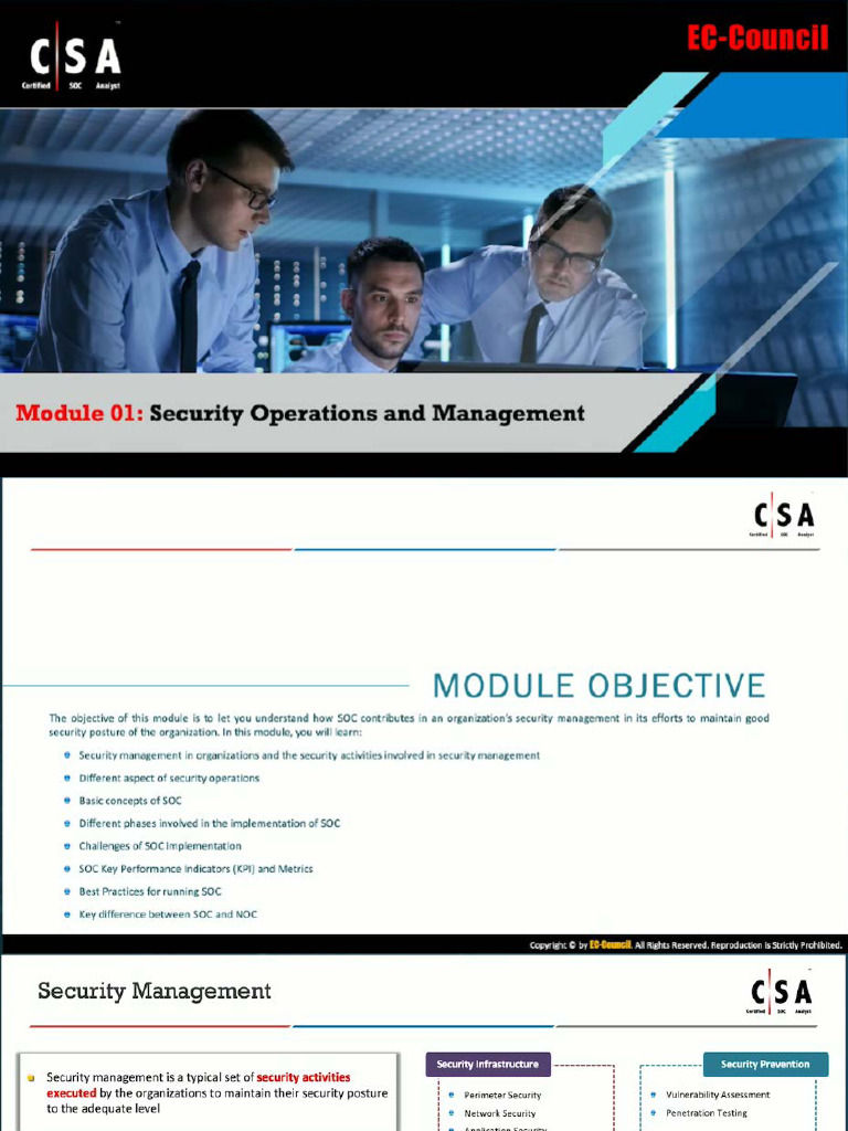 Module 1 Security Operations and Management | PDF