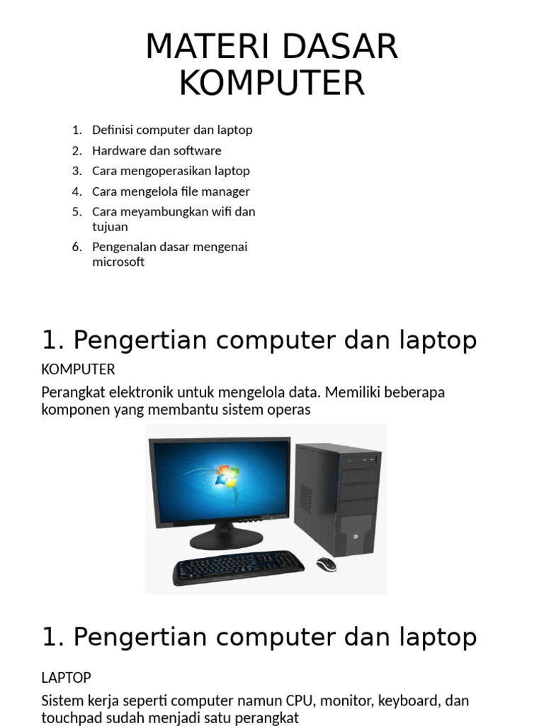 Pengenalan Dasar Komputer dan Laptop | PDF