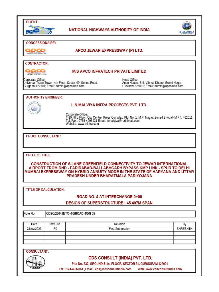 45.497m Span Psc Girder 2500 Depth Dn-05 | PDF | Prestressed Concrete ...
