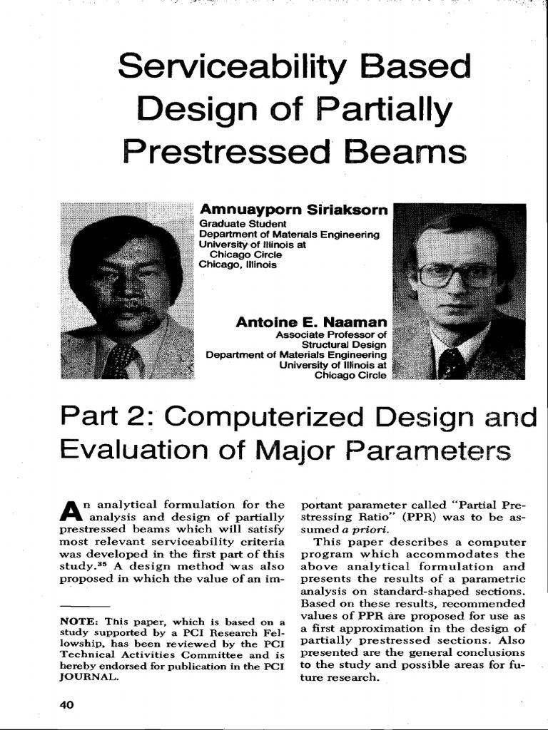Serviceability Based Design of Partially Prestressed Beams | PDF | Beam ...