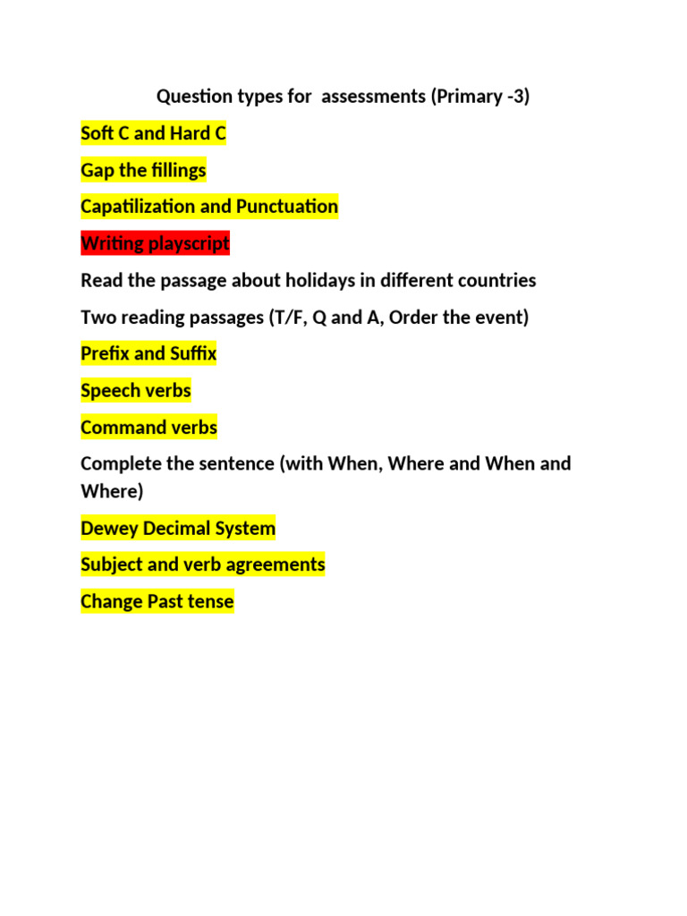 Question Types For Year 2 Assessments, Sophie | PDF