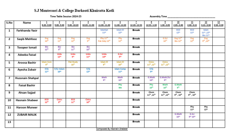 Time Table Session News | PDF
