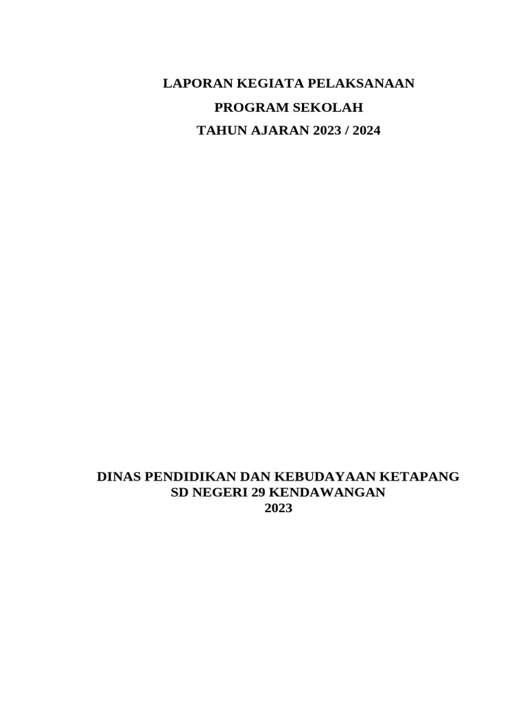 Dokumen Perencanaan Program Sekolah | PDF