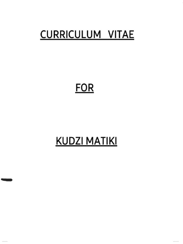 Kudzi Matiki. Cv. | PDF