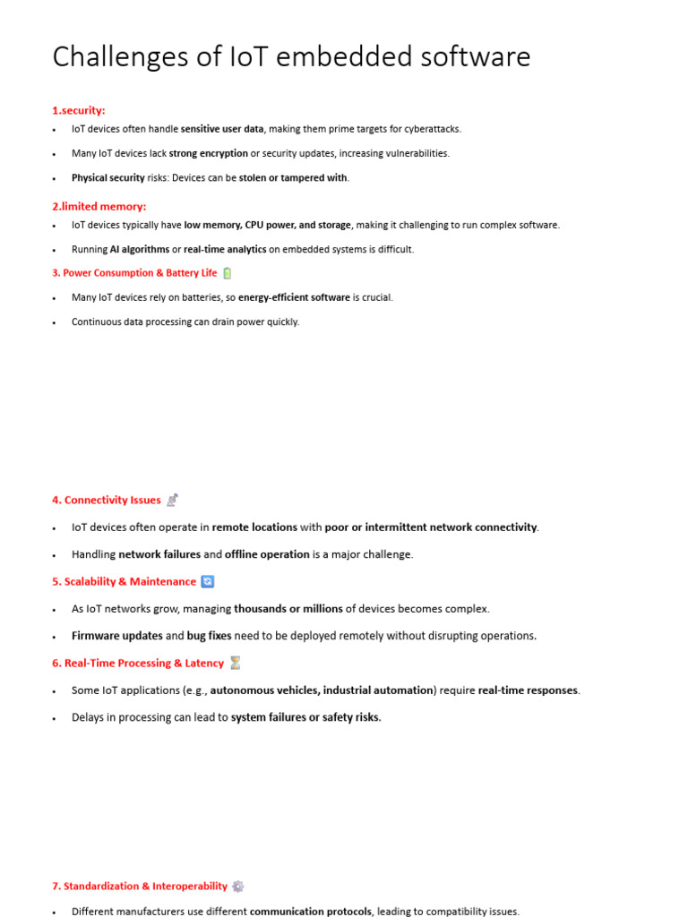 Challenges of IoT embedded software | PDF | Internet Of Things | Embedded System