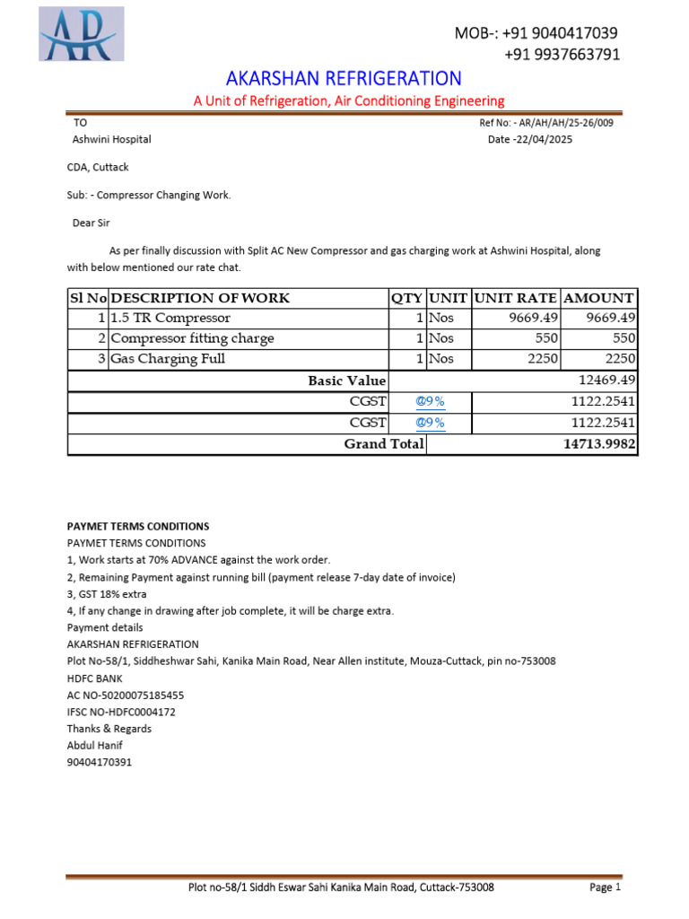 Ashwini Hospital Quot (Compressor) | PDF
