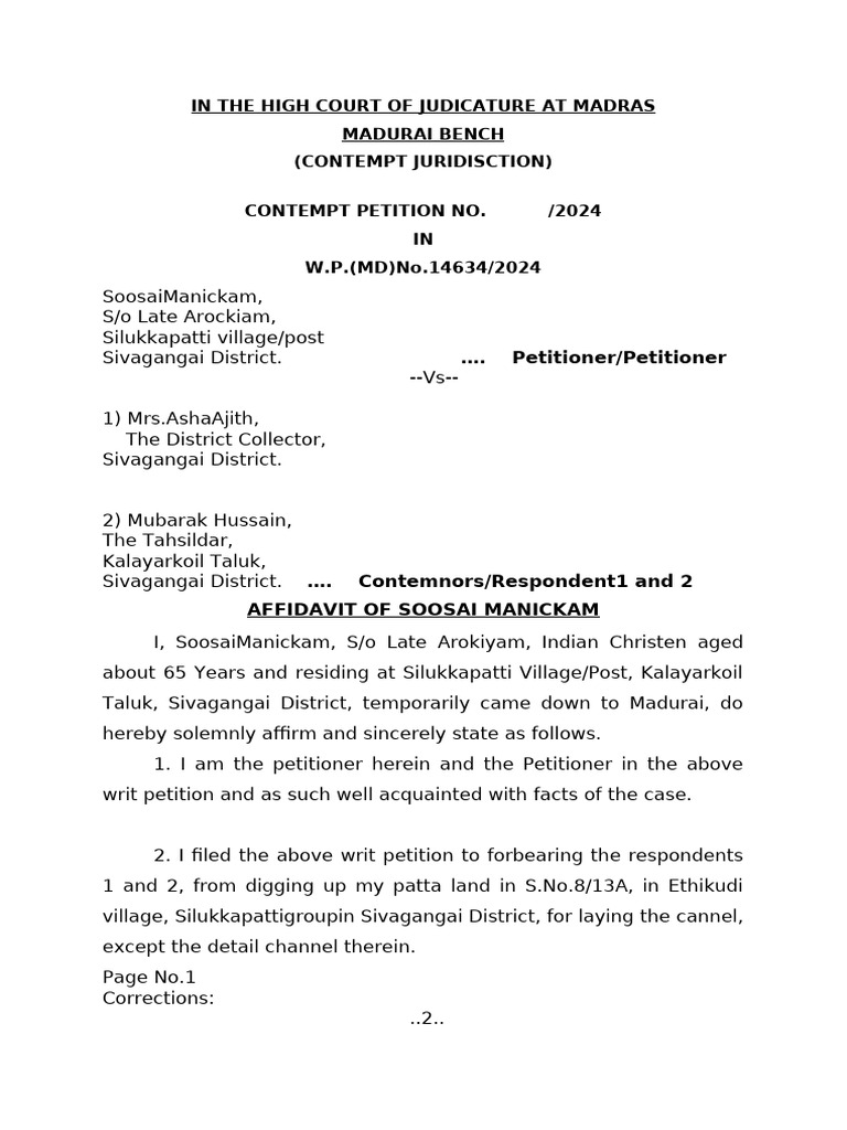 Contempt - Soosai Manickam | PDF | Contempt Of Court | Judiciaries