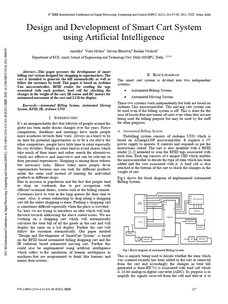 Design and Development of Smart Cart System Using Artificial ...