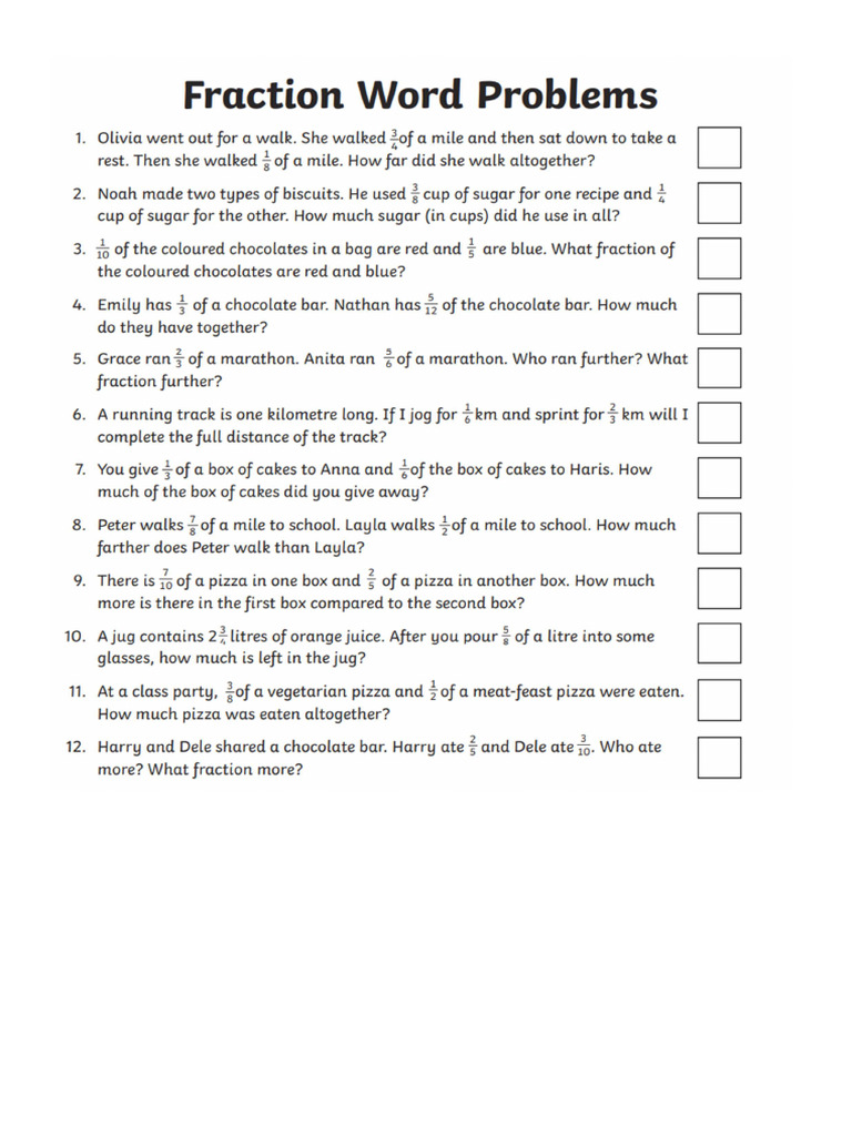 Jayden HW - Fraction Word Problems | PDF